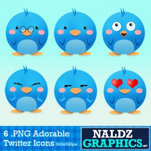 Free Icons: 6 Adorable Twitter Icon Pack | Naldz Graphics