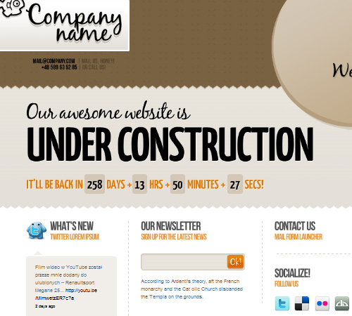 45+ Neat Coming Soon and Under Construction Templates | Naldz Graphics