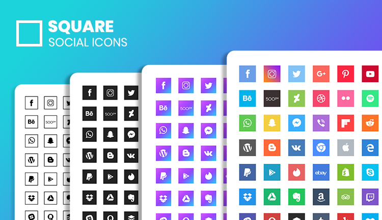 190+ Free Square Social Icons | Naldz Graphics